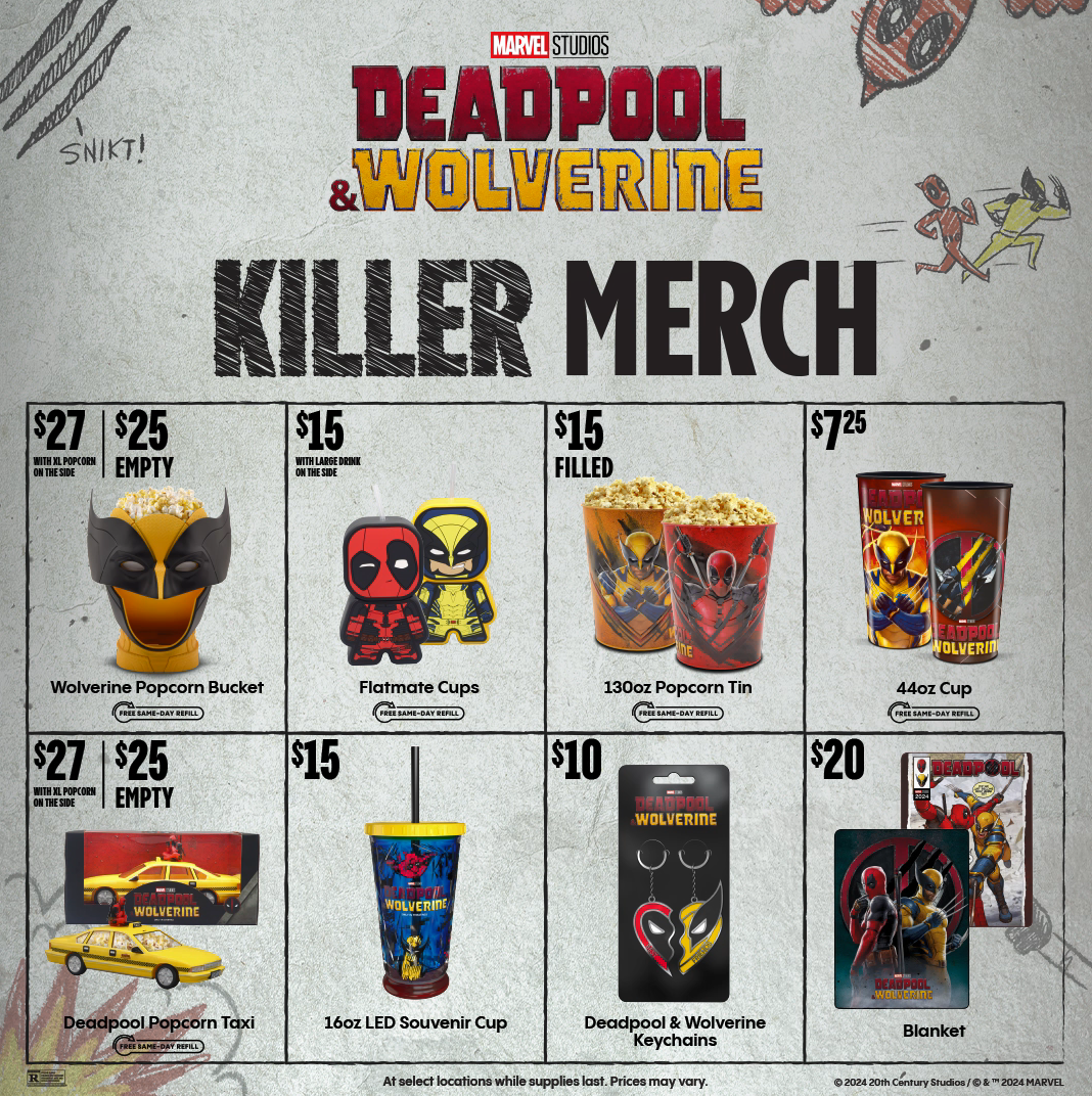 All the DEADPOOL & WOLVERINE Movie Merch On Sale at Cinemas - Boxoffice Pro