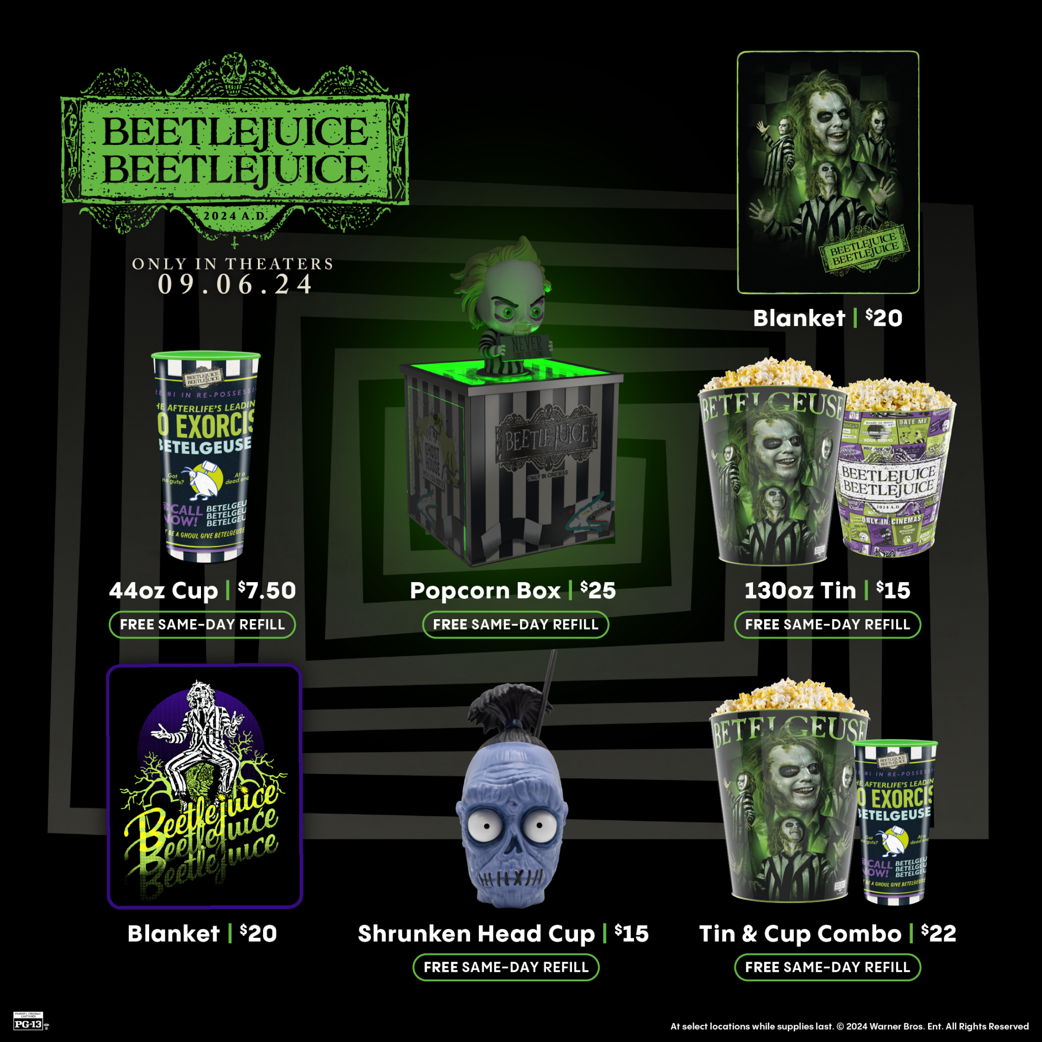 All the BEETLEJUICE BEETLEJUICE Movie Merch On Sale at Cinemas ...