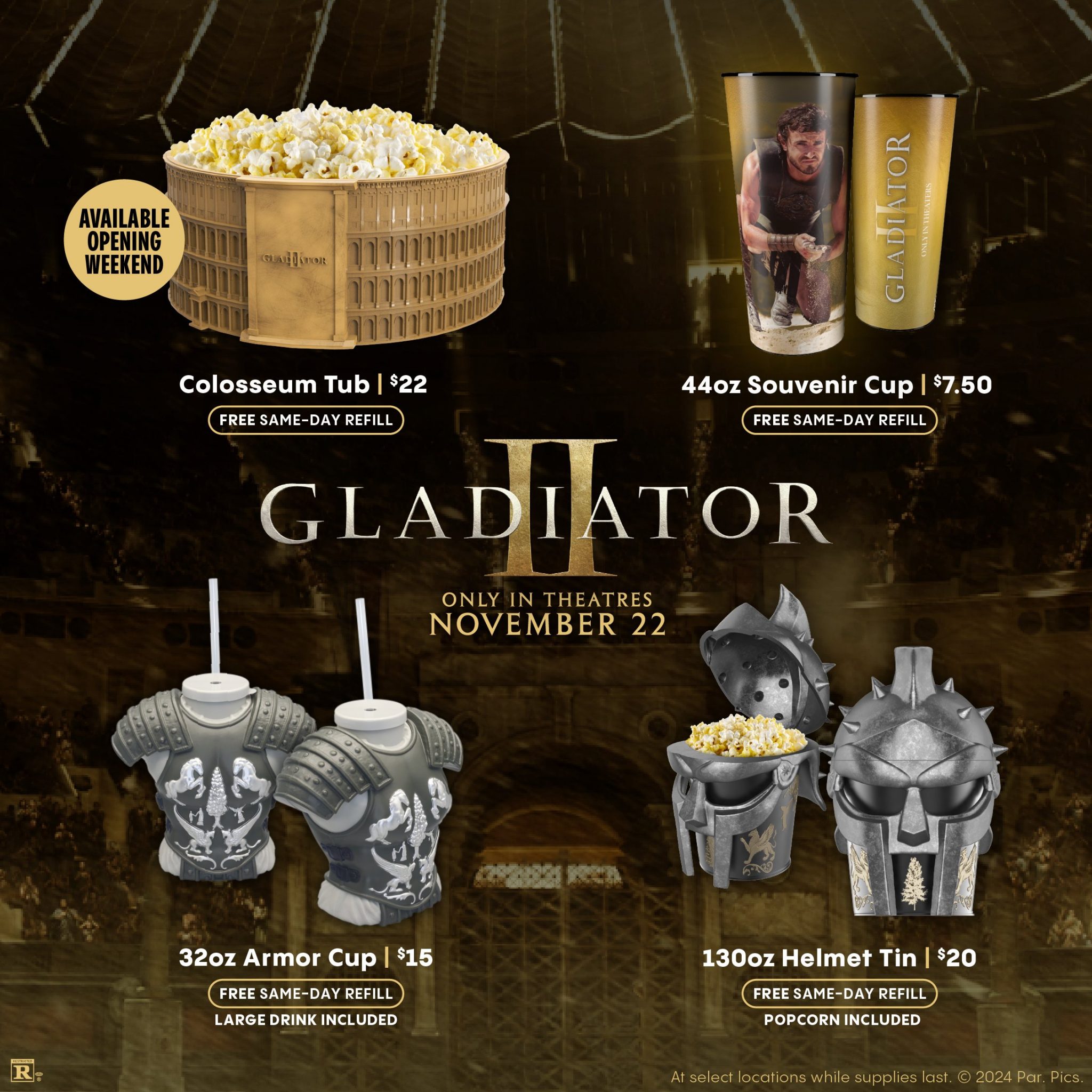 All the GLADIATOR II Movie Merch on Sale at Cinemas - Boxoffice Pro